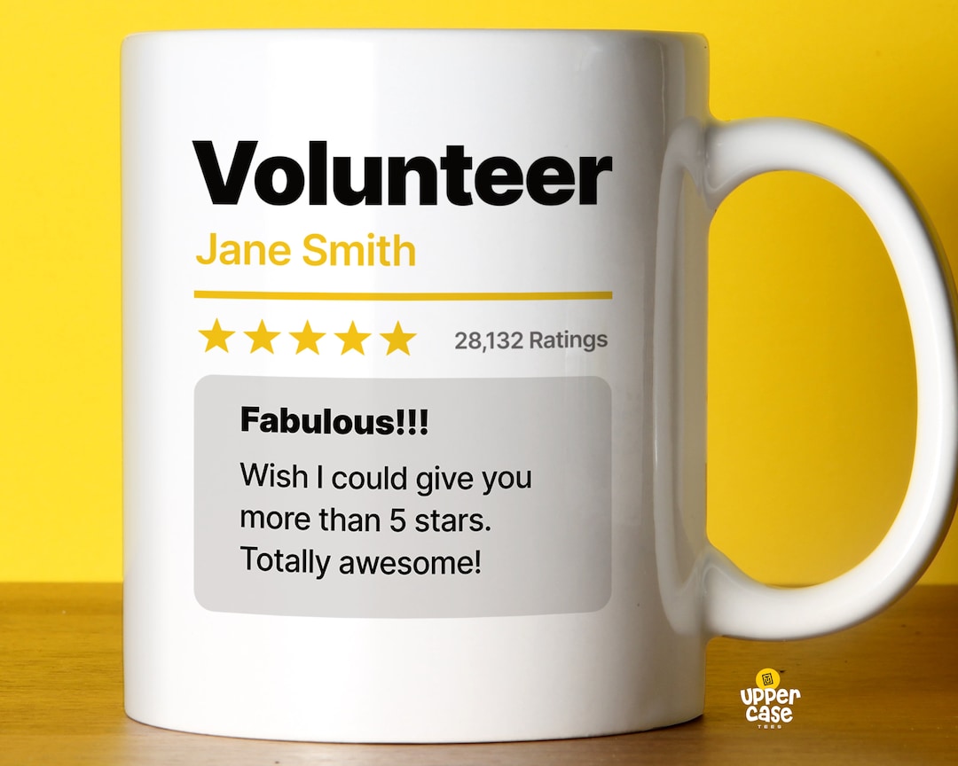 Volunteer Review Mug, Custom Gift Volunteer Personalized Thank You Gift ...