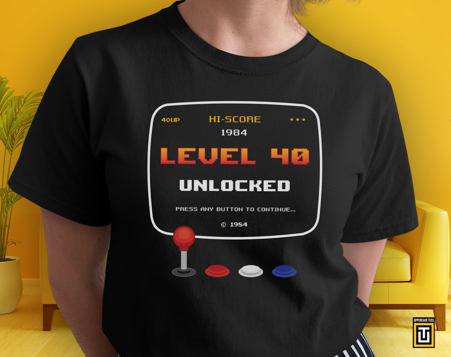 Level 40 Unlocked Shirt, 40th Birthday Shirt, Retro Arcade Screen Tee ...