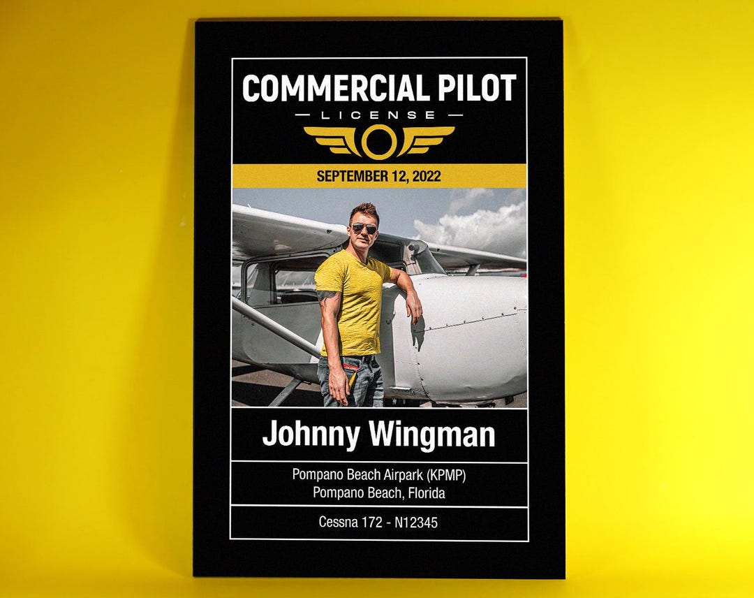 Personalized Commercial Pilot License Plaque, Aviation Gift - Etsy