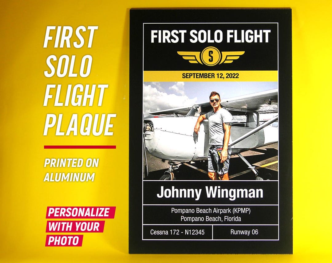 First Solo Plaque, First Solo Aluminum Plate Personalized With Photo ...