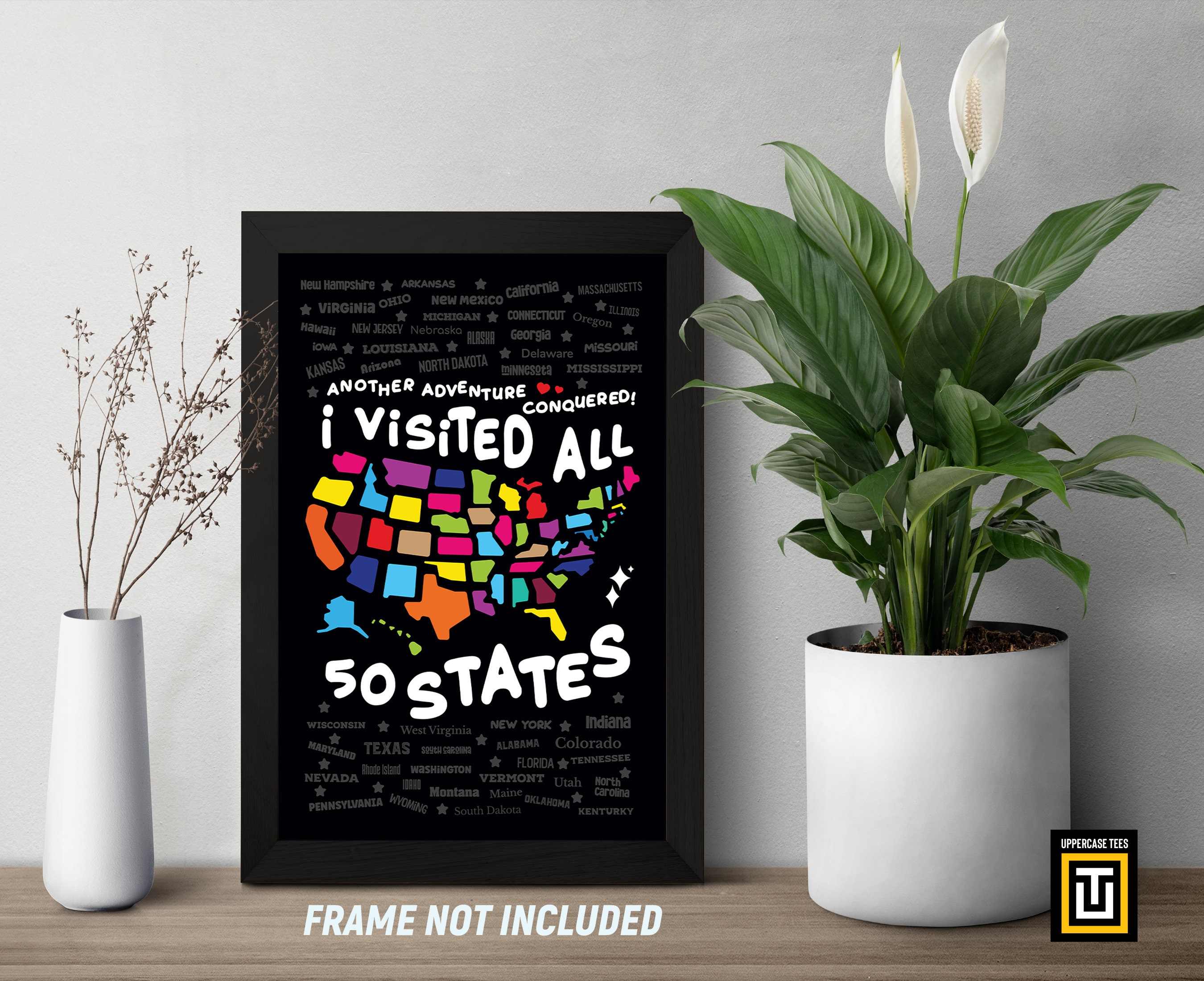 Visited All 50 States Poster 50 States Travel Challenge Wall - Etsy