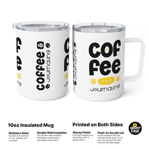 Coffee and Journaling Mug, Ideal Gift for Journal Lovers, Writers, and ...