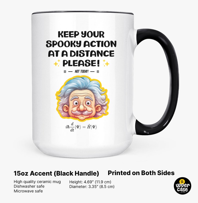 Quantum Mechanics Mug, Funny Entanglement Gift, Schrodinger Equation ...