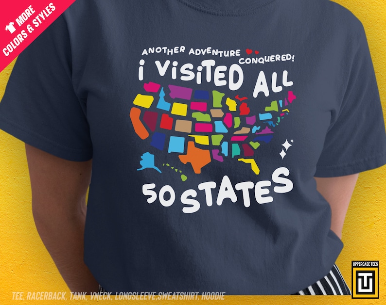 Visit All 50 States Shirt 50 States Travel Challenge Tee - Etsy