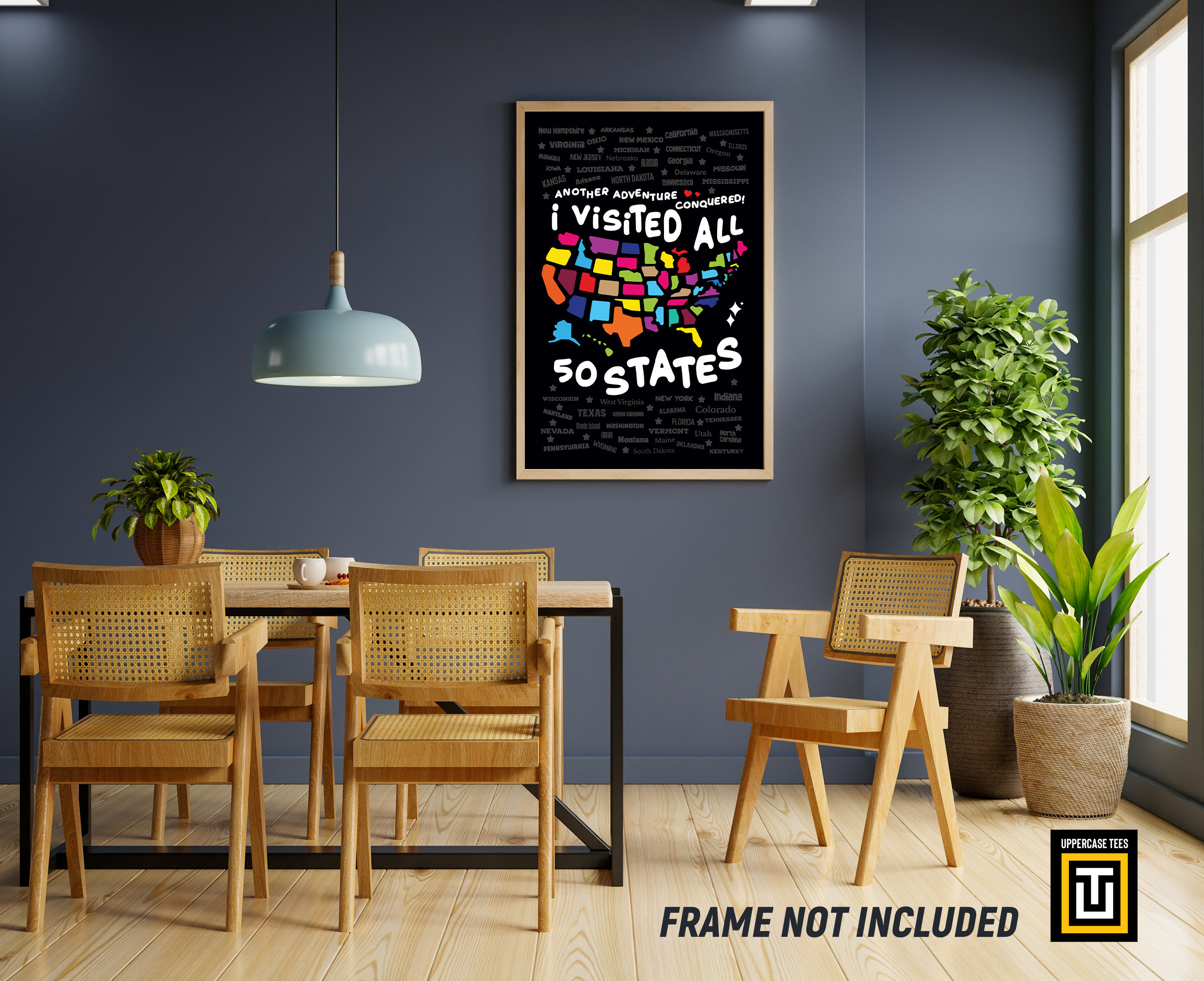 Visited All 50 States Poster, 50 States Travel Challenge Wall Art ...