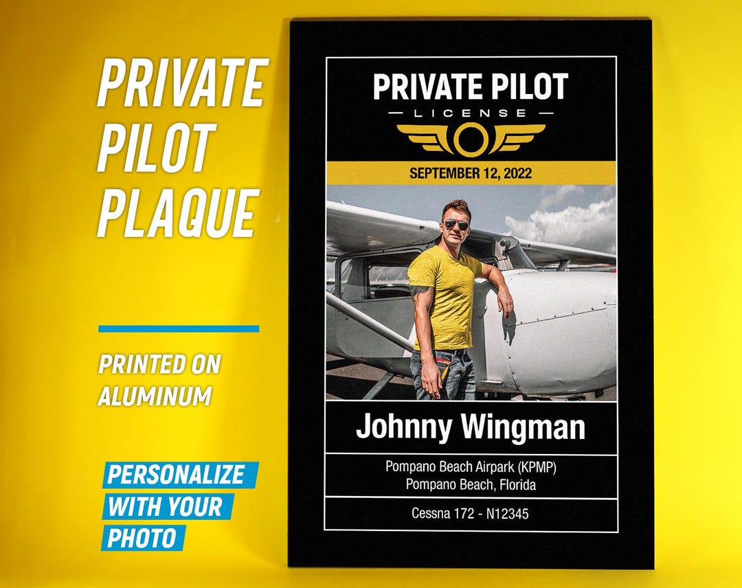 Private Pilot Plaque Personalized With Photo, Gift for New Pilot ...