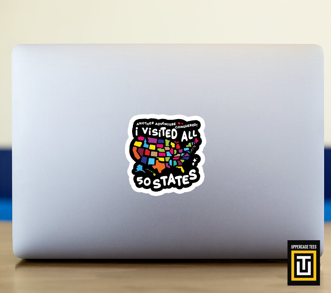 Visit All 50 States Sticker Sheet, 50 States Travel Challenge 2in 3in ...