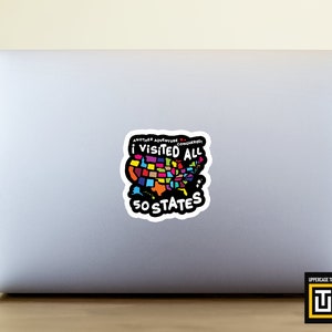Visit All 50 States Sticker Sheet, 50 States Travel Challenge 2in 3in ...