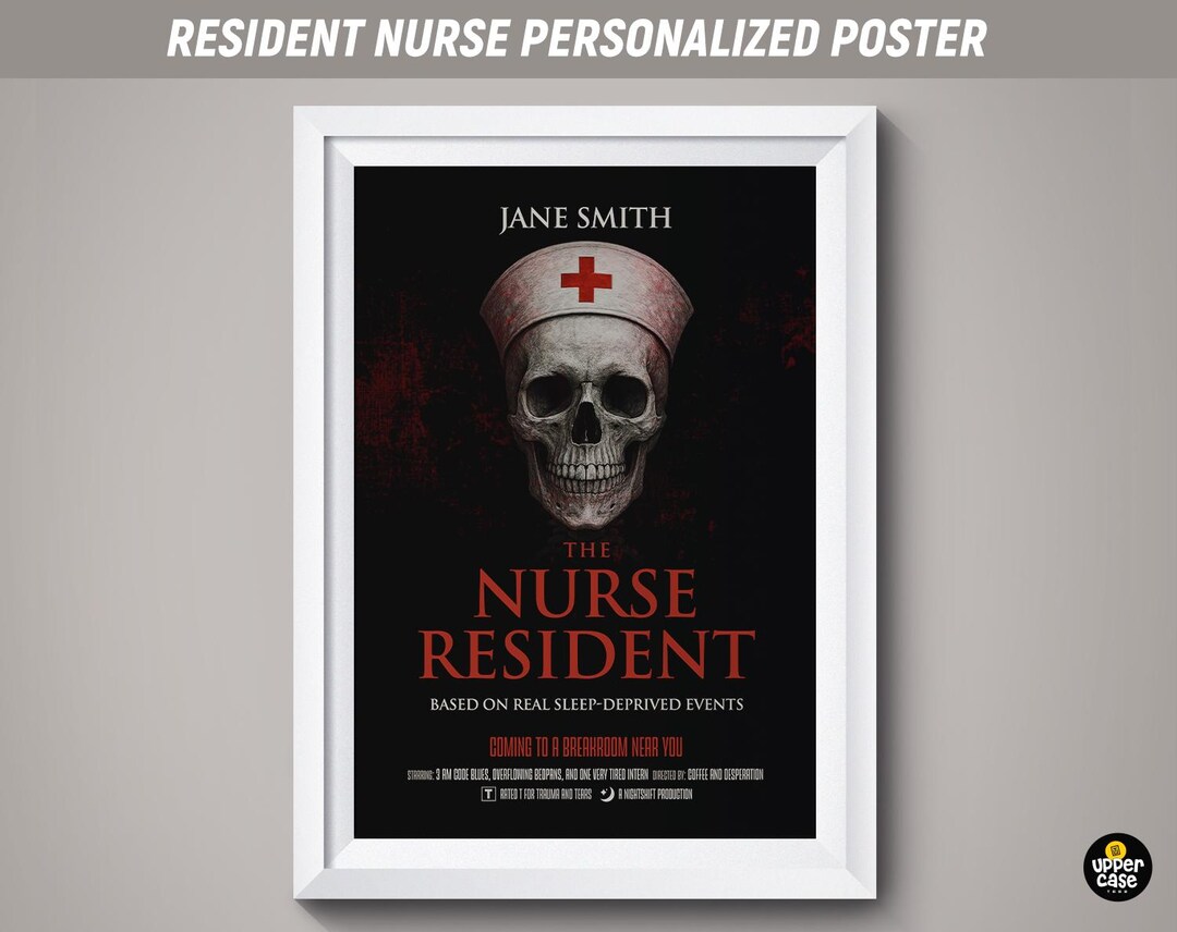 Funny Nurse Residency Poster - Personalized Nursing Gift - Custom Name ...