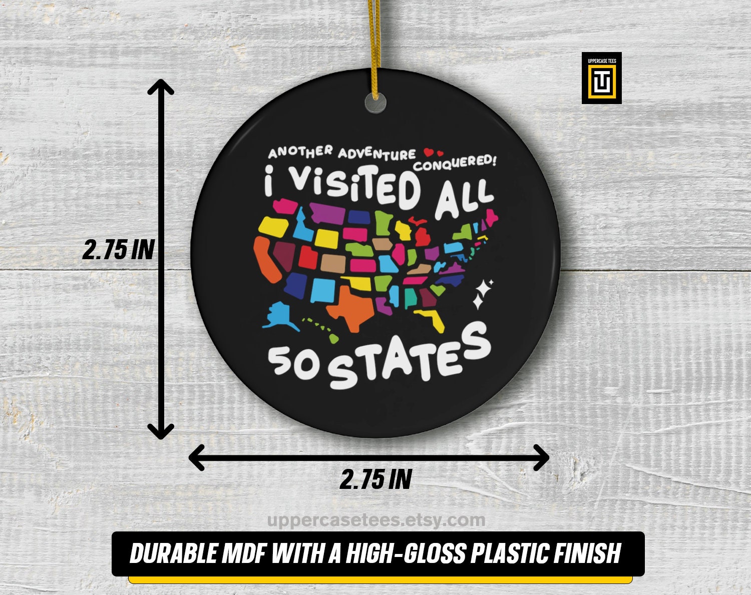 50 States Travel Commemorative Ornament, I Visited All 50 States, USA ...