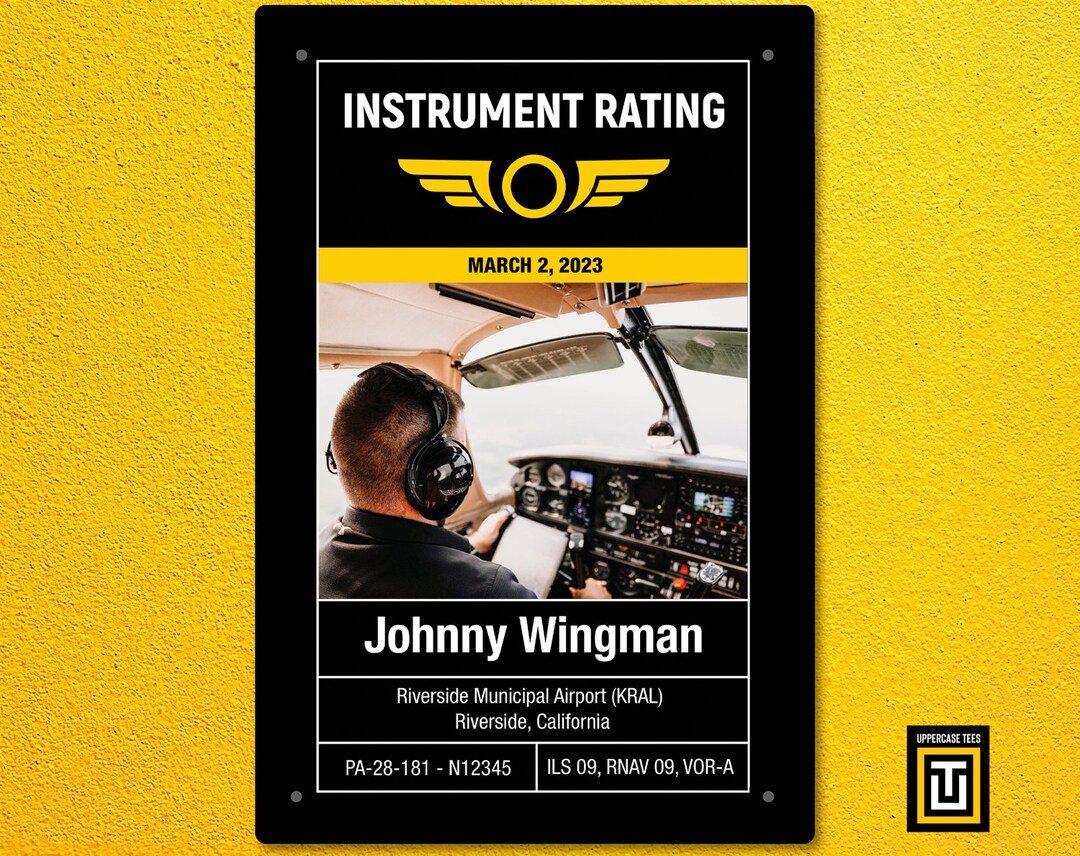 Instrument Rating Plaque (aluminum Plate), Gift for Pilot IFR ...