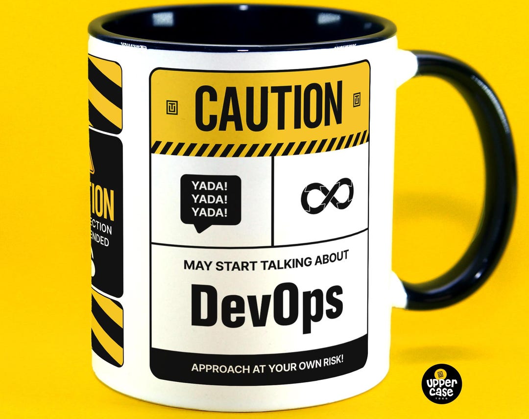 Caution May Start Talking About Devops Mug, Funny Devops Gift, Software ...