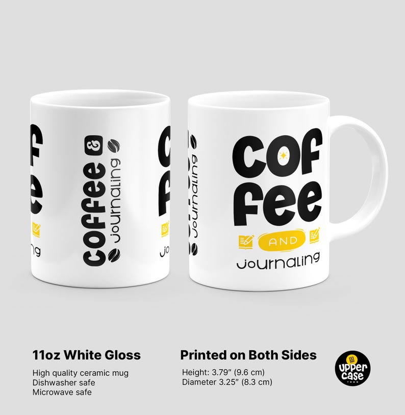 Coffee and Journaling Mug, Ideal Gift for Journal Lovers, Writers, and ...