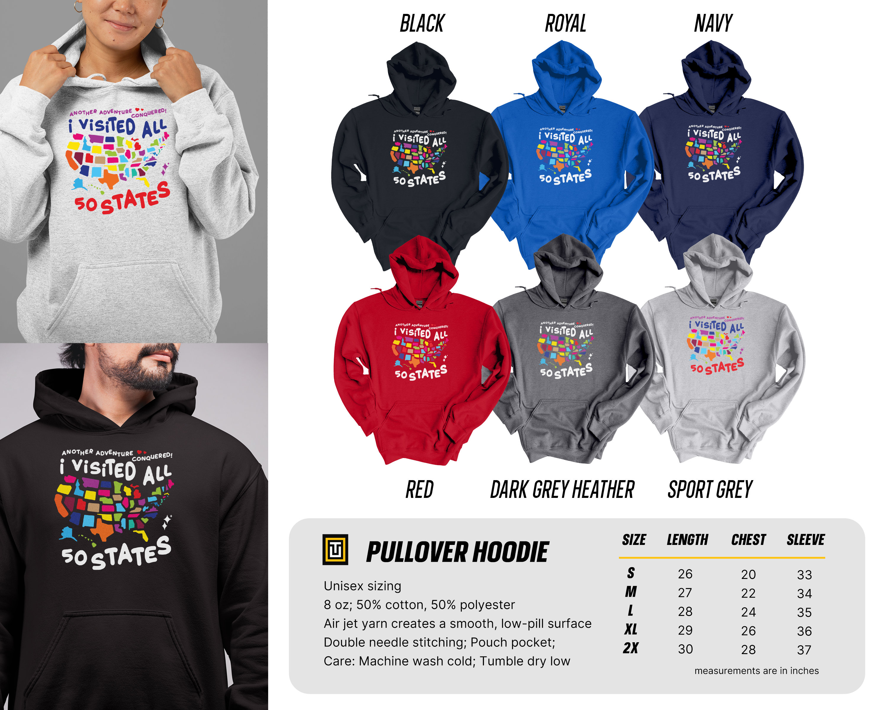 Visit All 50 States Shirt, 50 States Travel Challenge Tee, United ...