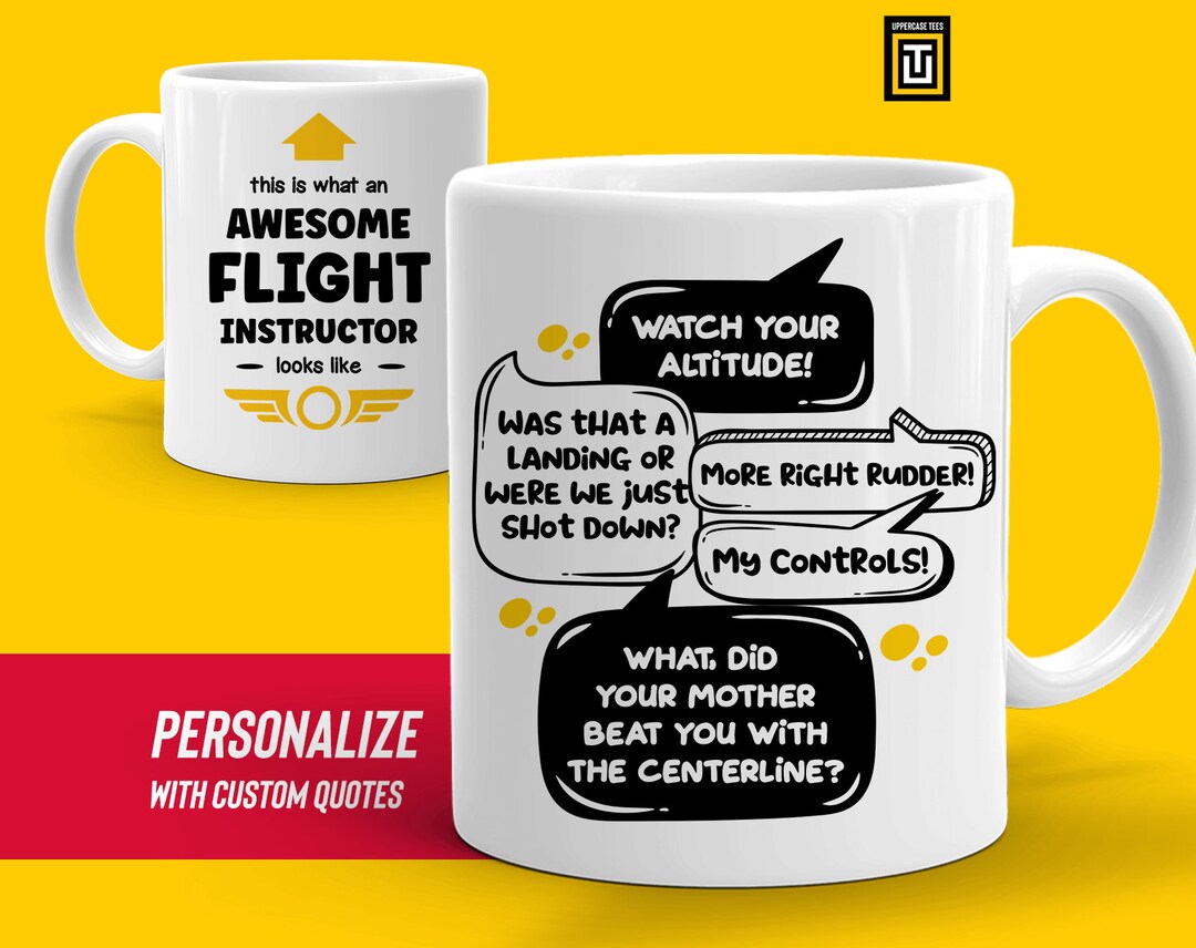 Funny Flight Instructor Mug, Custom CFI Gift - Etsy