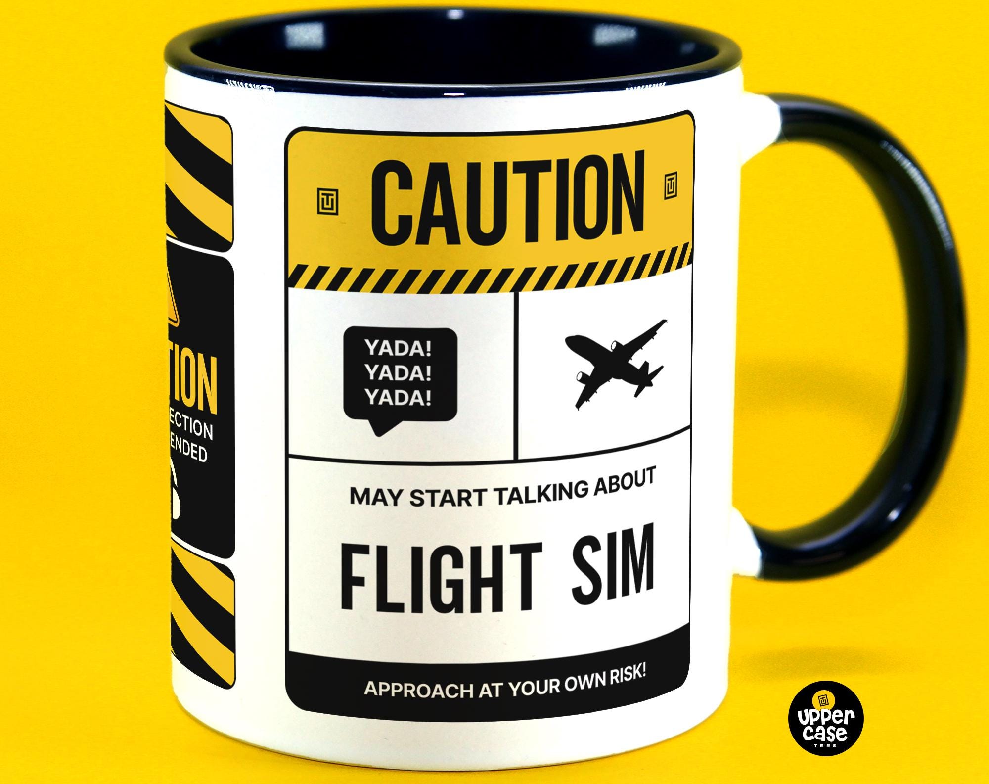 Funny Flight Sim Mug - Caution Sign Design Gift for Pilots - Etsy
