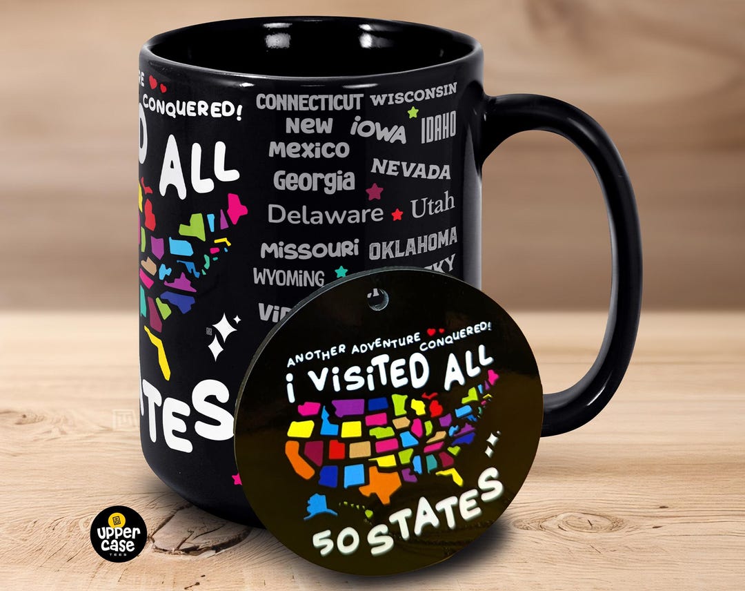 Visit All 50 States Mug and Ornament Bundle, 50 States Travel Challenge ...