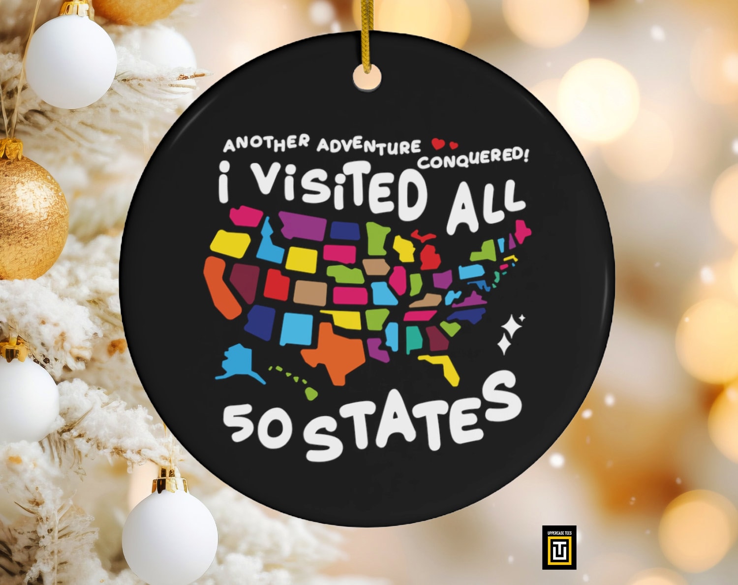 50 States Travel Commemorative Ornament, I Visited All 50 States, USA ...