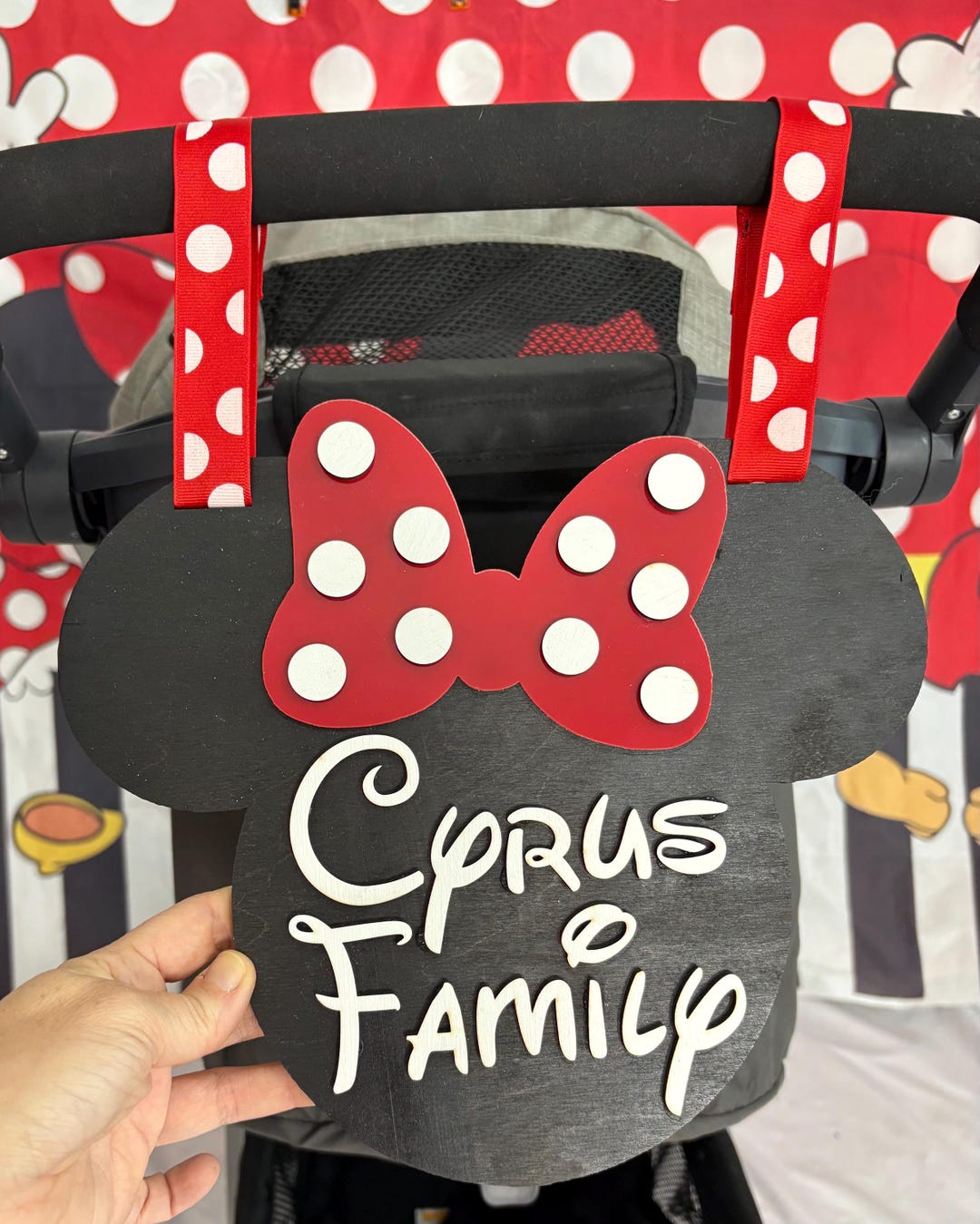 Minnie Mouse Themed Personalized Stroller, ECV, or Wheelchair Sign ...