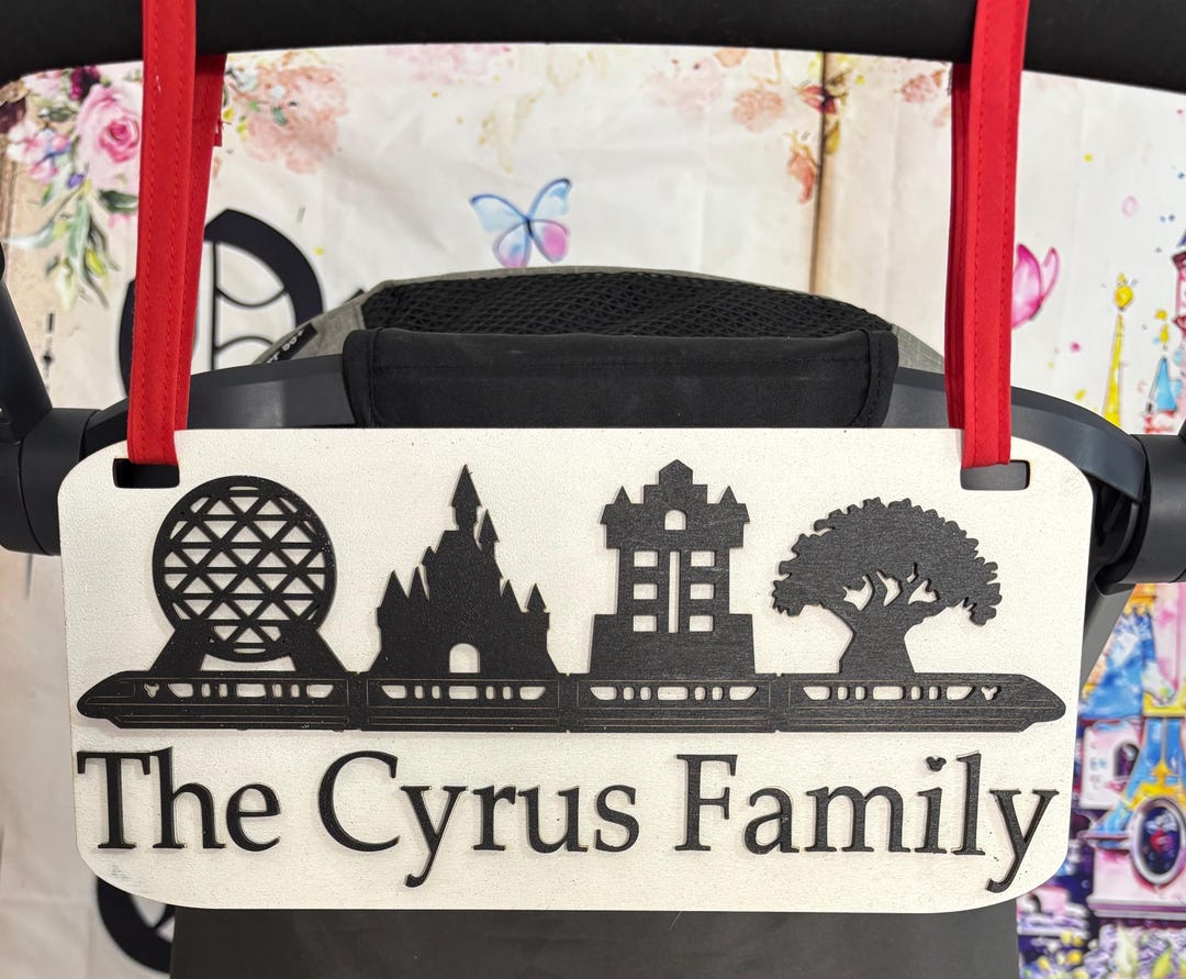 Disneyworld Theme Park Personalized Stroller, ECV, or Wheelchair Sign ...