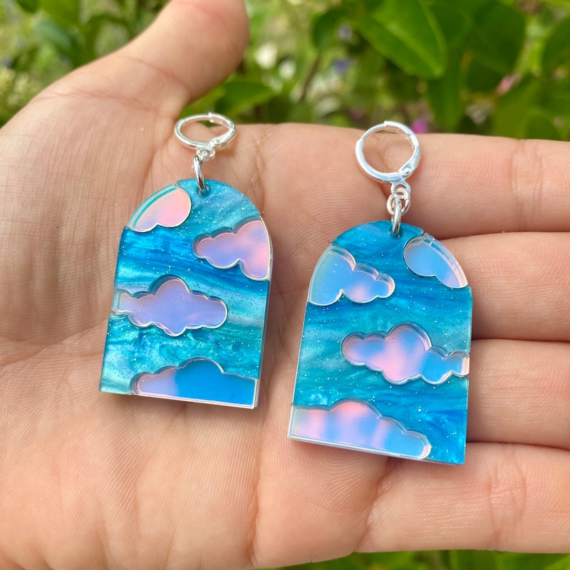 Cloud Earrings - Etsy