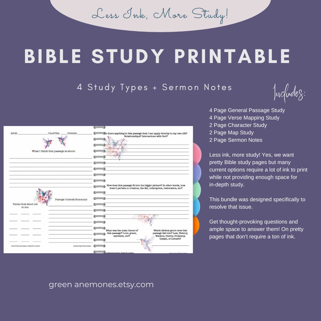Complete Bible Study Printable Bundle 4 Separate Studies - Etsy