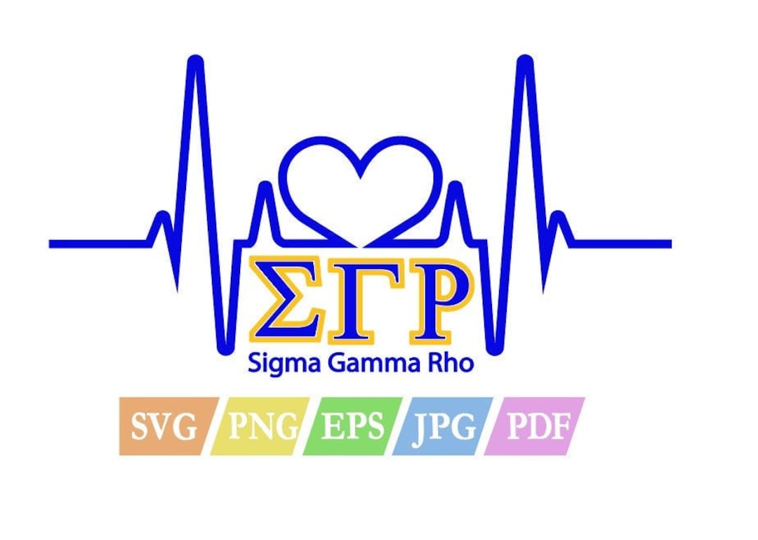 Sigma Gamma Rho Heart Beat Svg Cricut Silhuette Jpg - Etsy