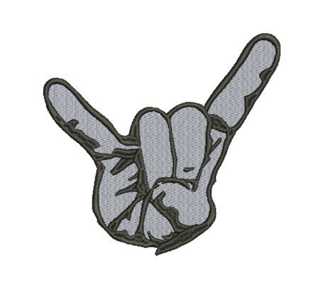 Hand Sign Machine Embroidery Design - Etsy