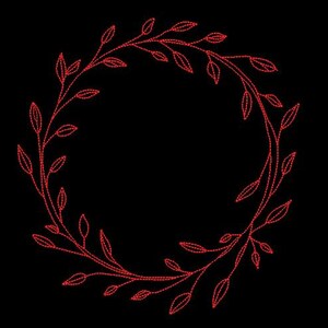 Circle Leaf Border Redwork 2 Machine Embroidery Design Files - Etsy
