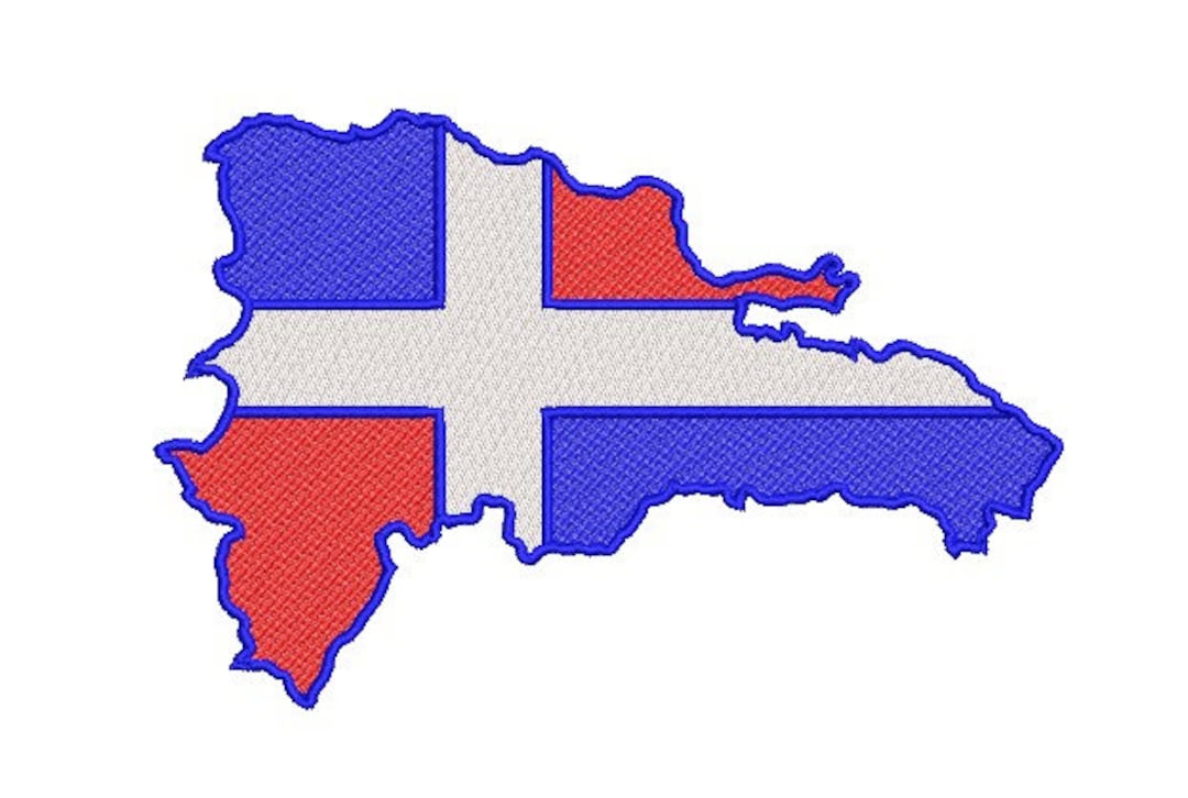 Dominican Republic Flag Map Machine Embroidery Design - Etsy