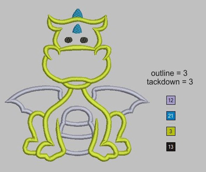 Dragon Applique Embroidery Design - Etsy