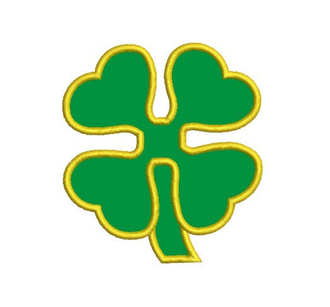 Four Leaf Clover Applique Embroidery Design - Etsy