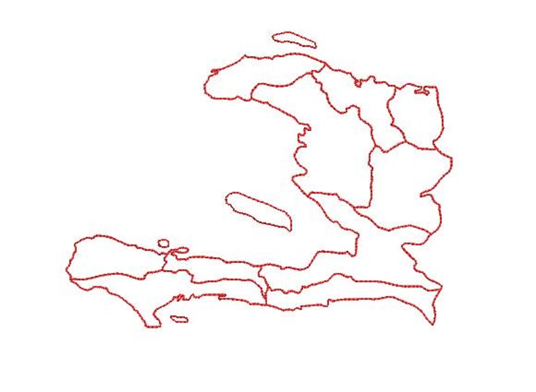 Haiti Map Outline Redwork Machine Embroidery Design - Etsy