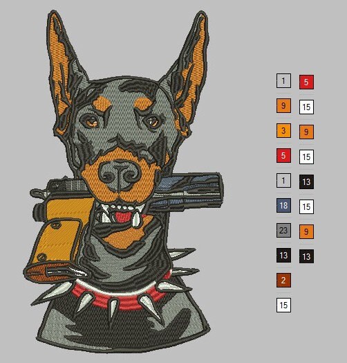 Dog With Gun Embroidery Design - Etsy