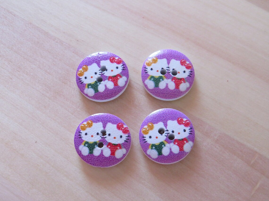 Hello kitty buttons set of ten | Etsy