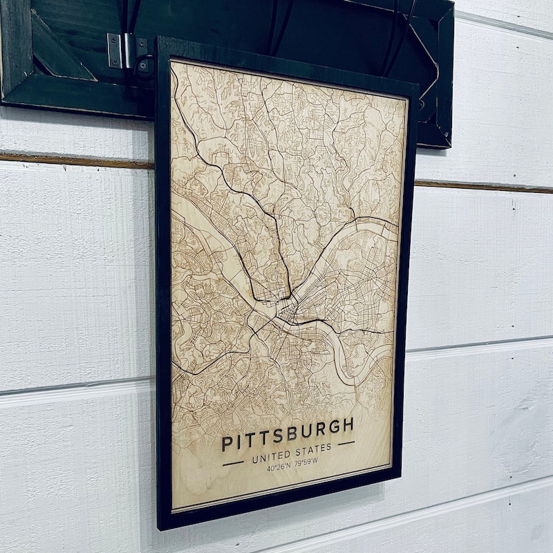 Laser Engraved City Map - Etsy