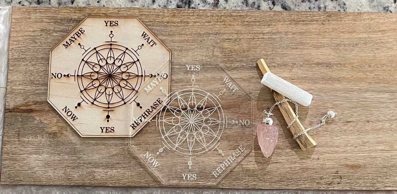 5 Sacred Geometry Engraved Pendulum Board Acrylic - Etsy