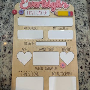 Personalized Pencil First Day of School Sign - Back to School Sign ...