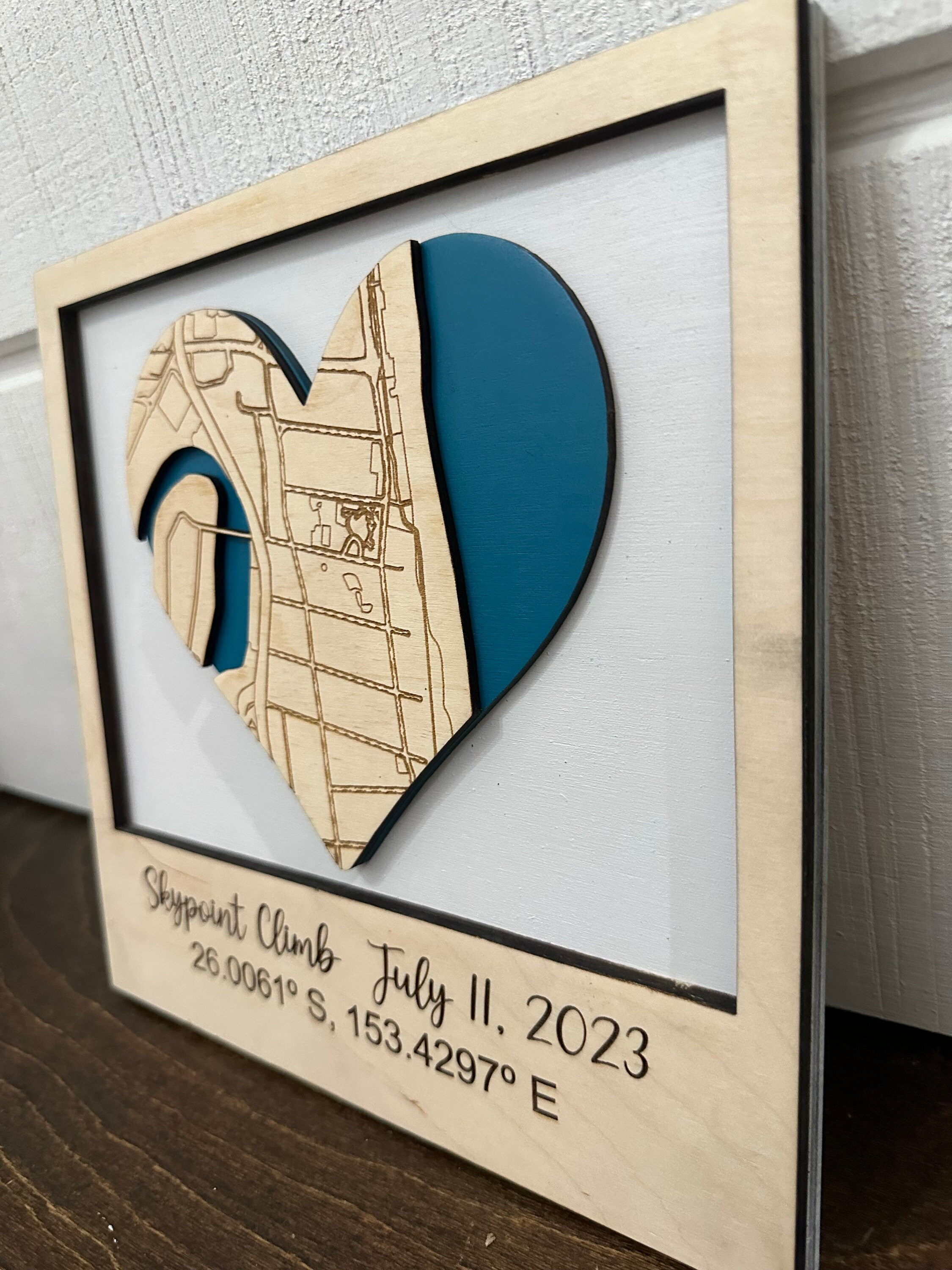 Custom Laser Cut Map Wooden Sign - Wedding Gift - Anniversary Gift ...