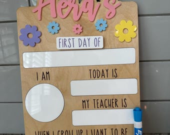 Personalized Pencil First Day of School Sign Back to School Sign Dry ...