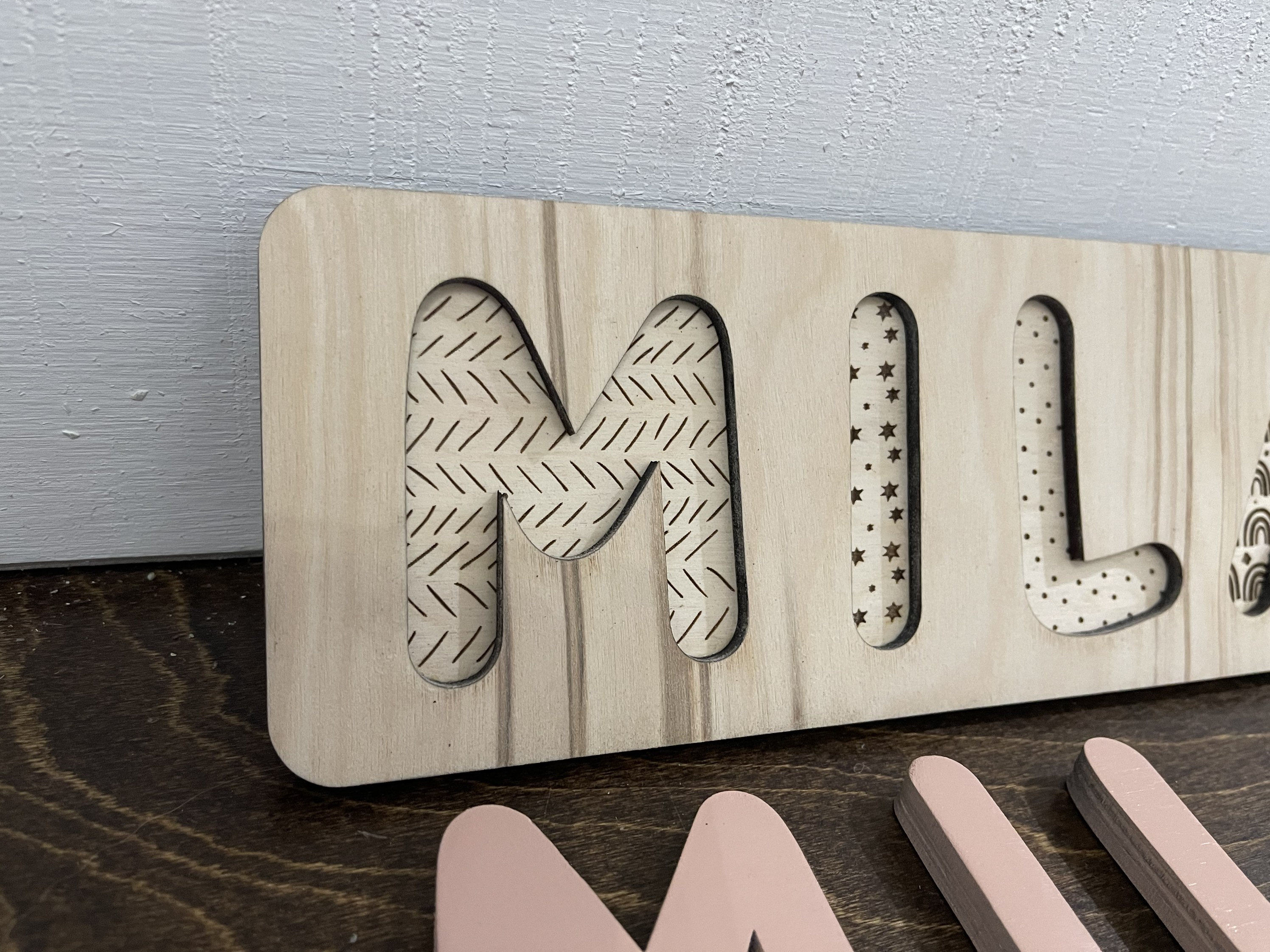 Custom Wooden Name Puzzles - Laser Cut Name Puzzle - Childrens Engraved ...