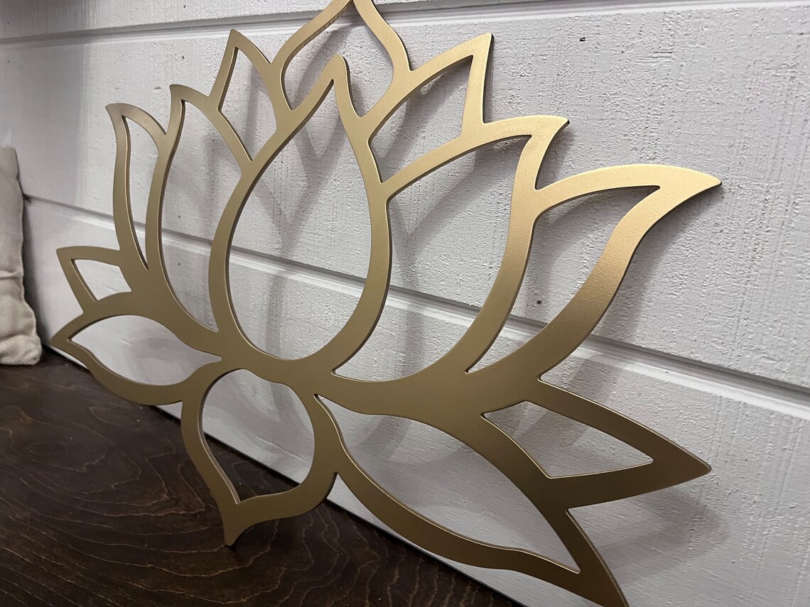 Custom Wooden Laser Cut Lotus Flower - Large Wooden Lotus Flower Sign ...