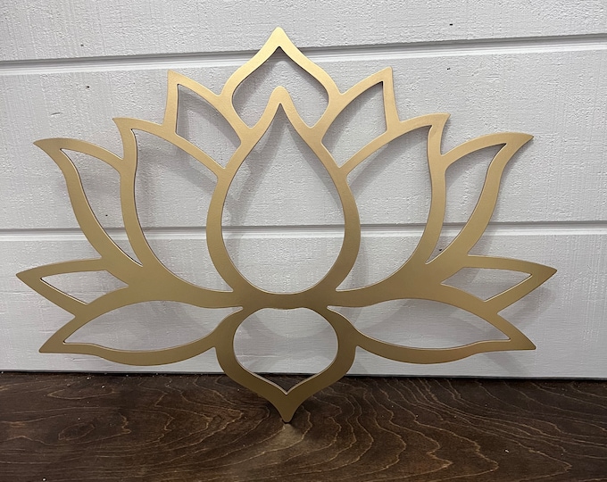 Custom Wooden Laser Cut Lotus Flower - Large Wooden Lotus Flower Sign ...