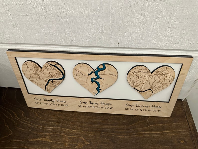 Custom Laser Cut Map Wooden Sign - Wedding Gift - Anniversary Gift ...
