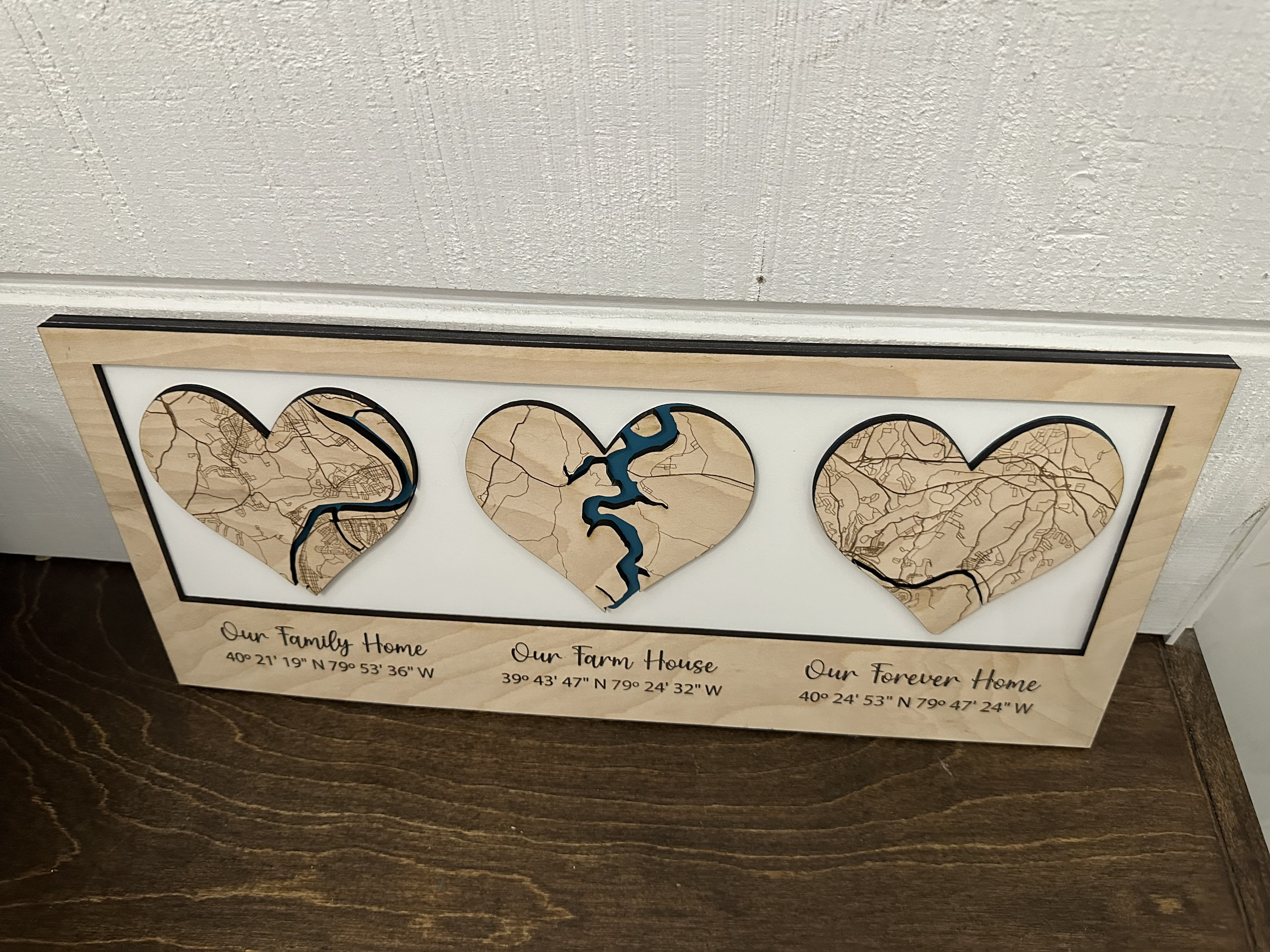 Custom Laser Cut Map Wooden Sign - Wedding Gift - Anniversary Gift ...
