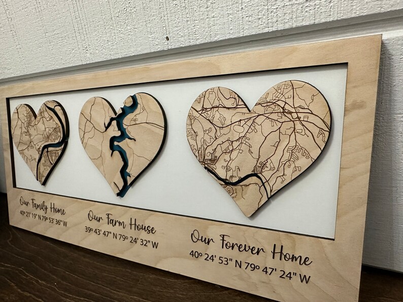 Custom Laser Cut Map Wooden Sign - Wedding Gift - Anniversary Gift ...