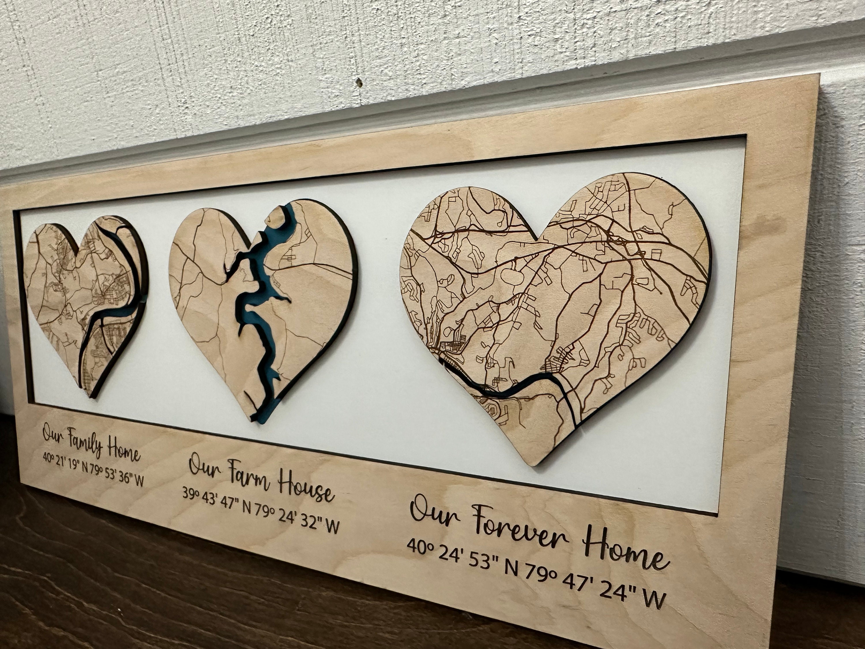 Custom Laser Cut Map Wooden Sign - Wedding Gift - Anniversary Gift ...