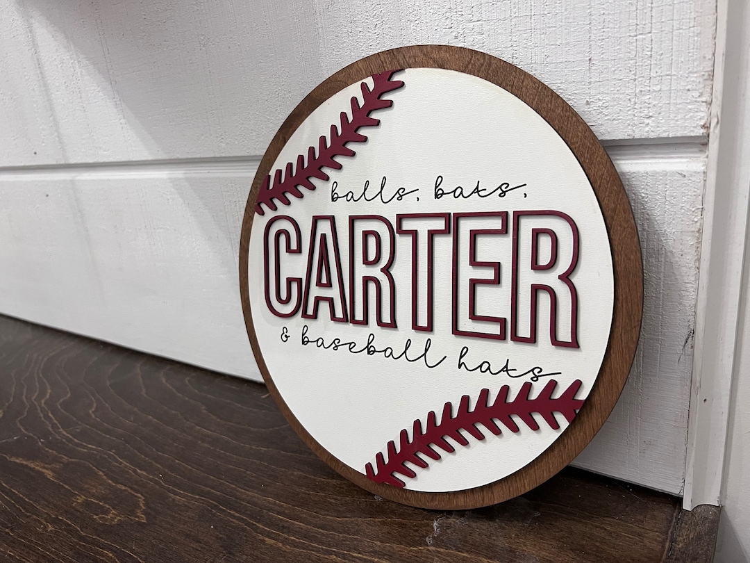Personalized Baseball Little Boy Nursery Sign - Baseball Wooden Sign ...
