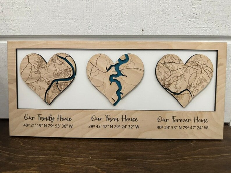 Custom Laser Cut Map Wooden Sign - Wedding Gift - Anniversary Gift ...