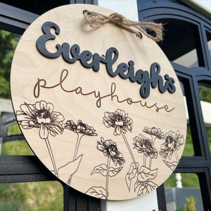 Custom 3D Wooden Childs Playhouse Sign - Kids Play House Sign - Outdoor ...